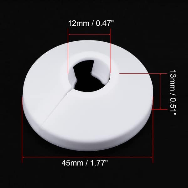 12mm Pipe Cover Decoration PP Plastic Water Pipe Escutcheon White 8pcs ...