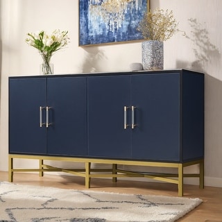 Four-Door Sideboard with Metal Cross-Leg Design - Bed Bath & Beyond ...