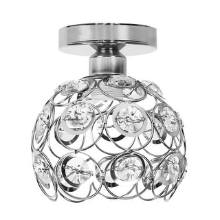 YANSUN Modern Silver Semi Flush Mount Ceiling Light Fixture Unique ...