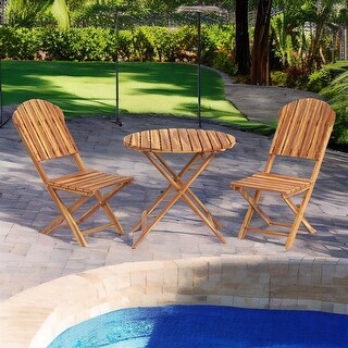 3-Piece Bistro Set,Foldable Bistro Table and Chairs,Outdoor Bistro Set ...