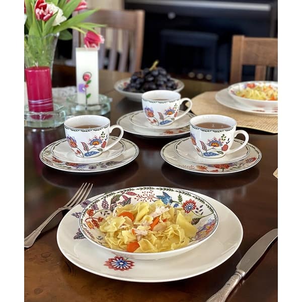 STP Goods Byzantium Flowers Bone China Dinnerware Set of 5 for 1 - Bed ...
