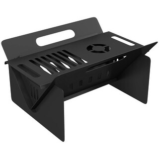 3-in-1 Portable Fire Pit Stove and Coffee Table Black Steel Outdoor ...