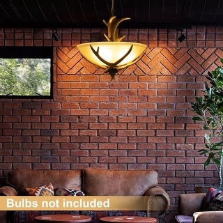Rustic Pendant Resin Chandelier Fixture Light Bar 3-Light Ceiling Lamp ...