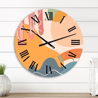 Designart 'Trendy Organic Shapes Collage In Light Retro Colors III' Mid ...