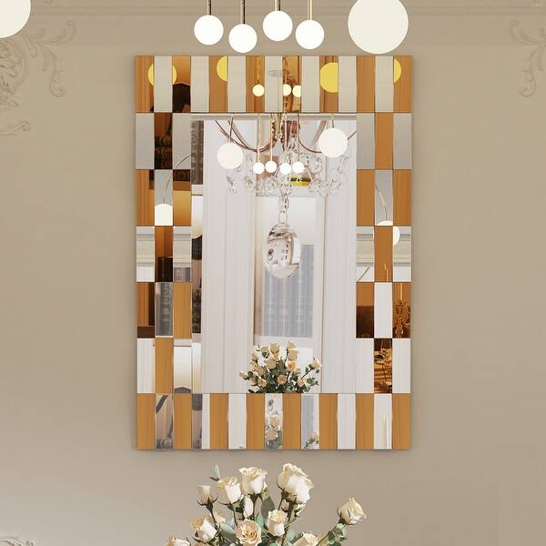 Uneven Tawny Silver Glass Frame Art Wall Accent Mirrors - Bed Bath & Beyond - 38938407