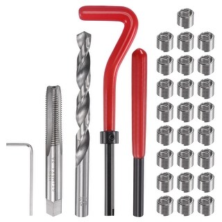 M8 Thread Repair Kit Hand Tool Drill Bit Taps Thread Inserts Wrench Set ...