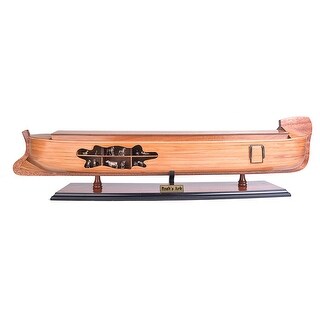 8" Wooden Manufactured Wood Hand Painted Decorative Boat - 33 x 6 x 8 ...