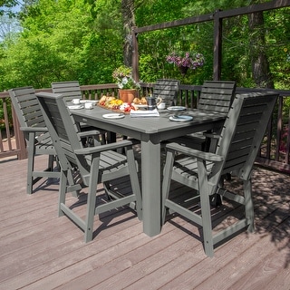 HIGHWOOD 7-Piece Counter Height Outdoor Dining Set - 42" x 84" Table ...