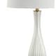Maddie 33.7" Glass LED Table Lamp, White by JONATHAN Y - Bed Bath ...