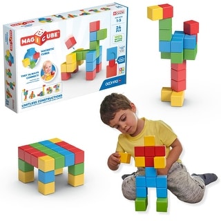 Swiss-Made MagiCube 24-Piece Magnetic Stacking Cubes Building Set ...