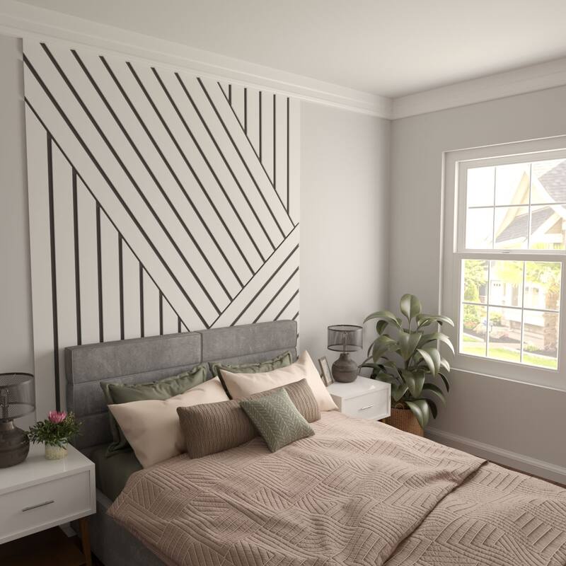 Adjustable PVC Slat Wall Panel Kit Slats, Unfinished - Bed Bath ...
