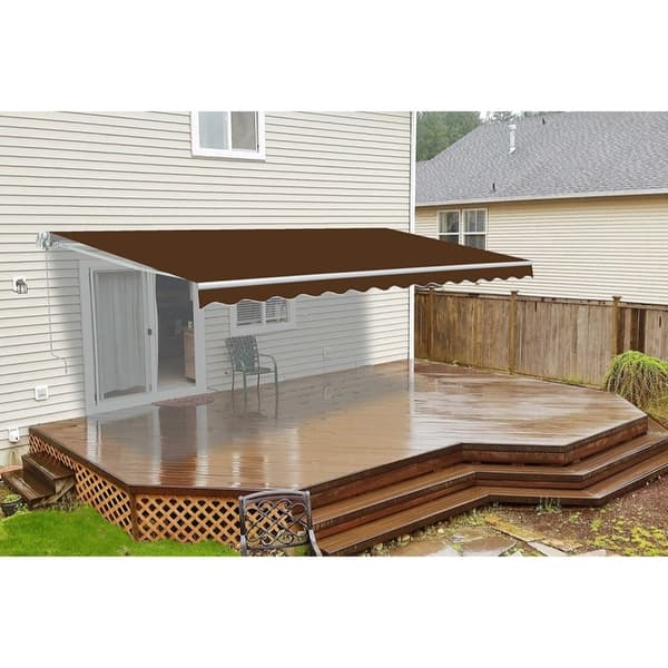 ALEKO Replacement Fabric for Patio Retractable 6.5 x 5 ft Awning Brown ...