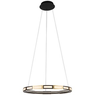 PageOne Lighting Equator 5.30 pound Matte Black Satin Gold LED Pendant ...