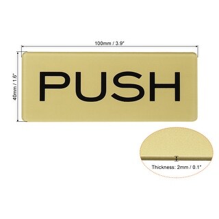4Pcs Push Pull Door Sign Adhesive Rectangle Acrylic Sticker Marker ...