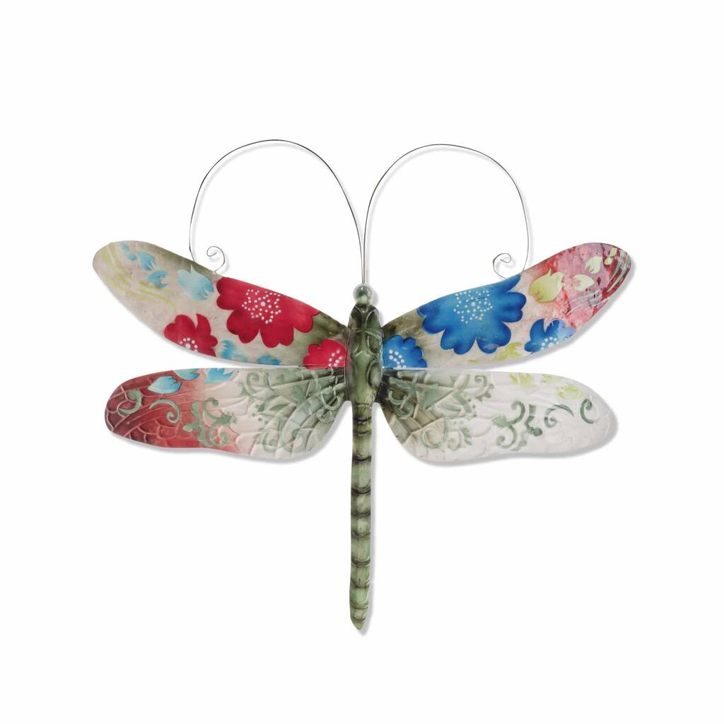 Dragonfly Wall Decor Spring Flowers - Overstock - 23560082