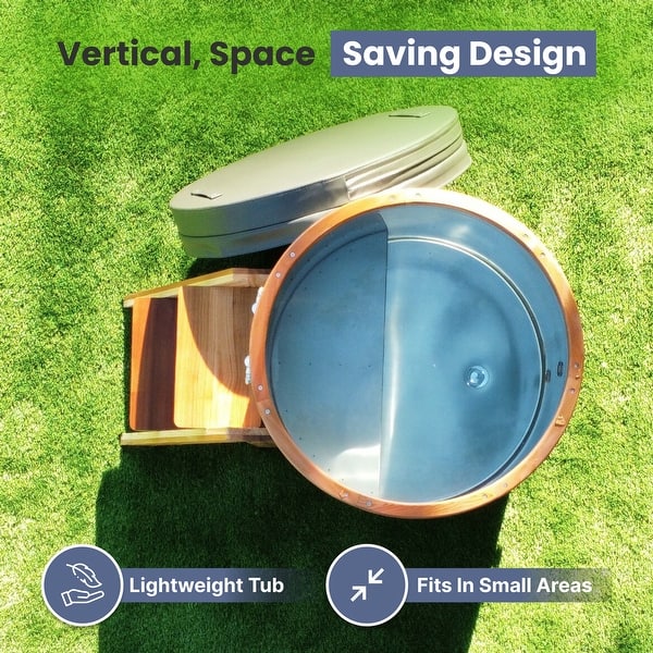 ALEKO Cold Therapy 1 Person Ice Bath 118 Gallon Cold Plunge 37.5H x 33 ...