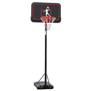 Square PE Board Portable Adjustable Basketball Stand Red And Black ...