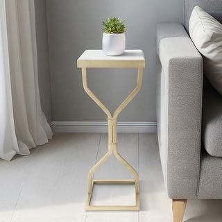 Iron and Stone 22"H Square Drink Table in Gold Finish for Stylish and ...