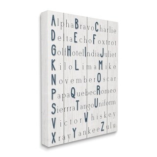 Stupell Alpha Bravo Charlie Kids Alphabet Word Design Canvas Wall Art ...