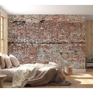 Peel & Stick XXL Wall Mural - Old Red Brick Wall - Removable Wallpaper ...