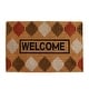 George Towne Living-OVERSIZED, 24x36 Outdoor Coir Mat-Welcome Diamonds ...