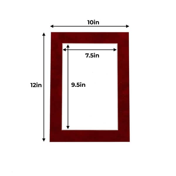 10x12 Mat for 8x10 Photo - Bright Red Suede Matboard for Frames ...