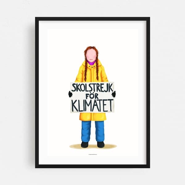 Greta Thunberg Illustrations Climate Change Dorm Art Art Print/Poster ...