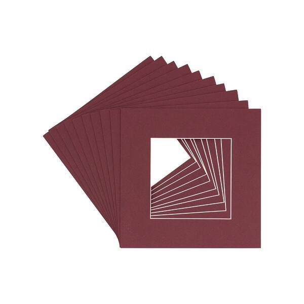 8x8 Mat for 12x12 Frame - Precut Mat Board Acid-Free Maroon 8x8 Photo ...