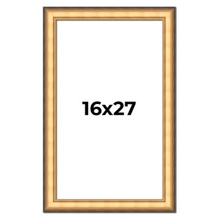 16x27 Frame Gold Plein Aire Solid Wood Picture Frame Width 2 Inches ...