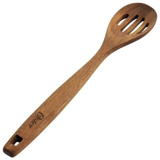 Oster Acacia Wood Slotted Spoon Cooking Utensil with Convenient Hanging ...