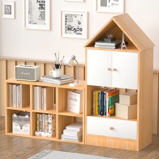 Versatile Bookshelf with Storage Shelves and Cabinet,Versatile Use ...