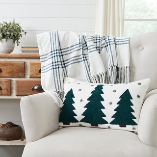 Pine Grove Plaid Embroidered Trees Pillow 14x22 - Bed Bath & Beyond ...