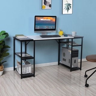 Home Office Desk Wood Top L47.2 Contemporary Writing Table with 4 ...