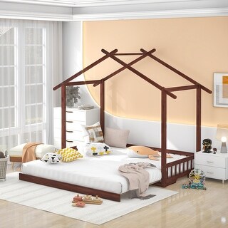 Treehouse Style Extending Twin Daybed Bed with Solid Wood Slats Support ...