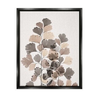 Stupell Modern Ginkgo Leaf Arrangement Translucent Brown Grey Leaves ...