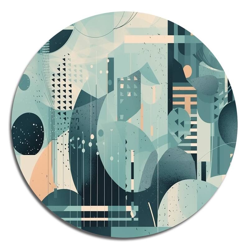 Designart "Exploring Abstracted Blue Forms" Modern Geometric Metal ...