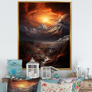 Designart "Hebrew Mount Sinai Landscape II" Judaism Framed Canvas ...