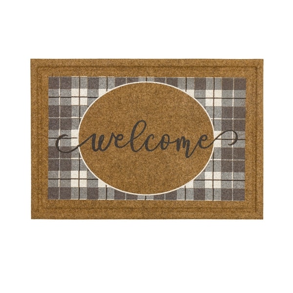 Mohawk Home Plaid Grace Grey Faux Coir Impressions Mat ...