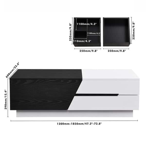 Modern Extendable Sliding Top Coffee Table with Storage - Bed Bath ...