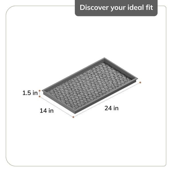 Natural and Recycled Rubber Boot Tray with Gray and Ivory Coir Insert ...