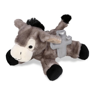 DolliBu Lying Grey Donkey Stuffed Animal with Silver Cross Plush - 9 ...