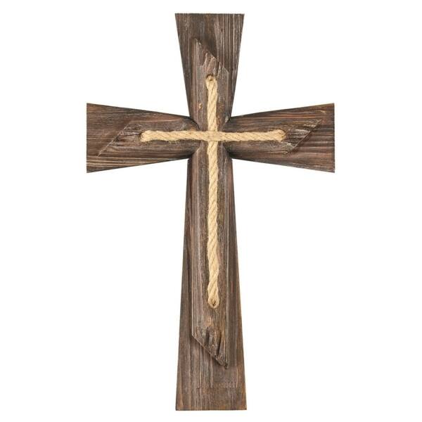 19.5" Brown and Beige Cross Shaped Religious Wall Decor - Bed Bath ...