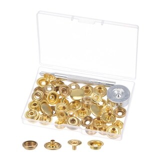 12 Sets Snap Fasteners Kit Metal with Setter Tools for Clothing Golden ...