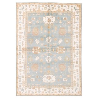ECARPETGALLERY Hand-knotted Royal Oushak Light Blue Wool Rug - 6'1 x 8 ...