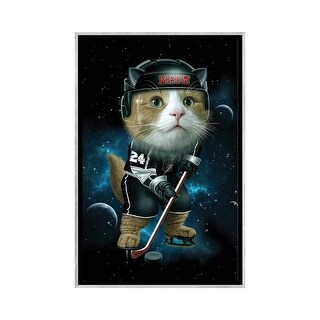 iCanvas "Meow Ice Hockey" by Adam Lawless Framed - Bed Bath & Beyond ...