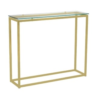 Geo Rectangle Clear Glass and Gold Console Table - Bed Bath & Beyond ...