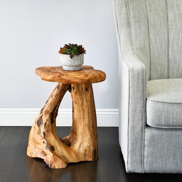 rustic log side tables