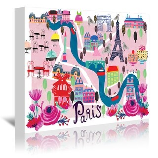 Americanflat - 8" x 10" Paris Map by Rachael Schafer Wrapped Canvas ...