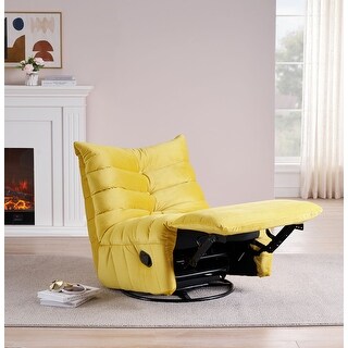 Velvet Swivel Lounge Sofa Lazy Rotatable Single Reading Sofa, Yellow ...
