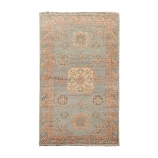Hand Knotted Afghan Oushak Mint Wool Traditional Oriental Area Rug - 3 ...